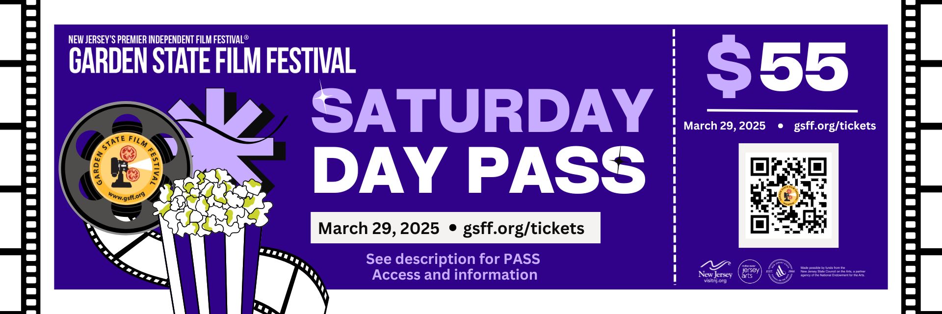 Saturday Day Pass - Garden State Film Festival